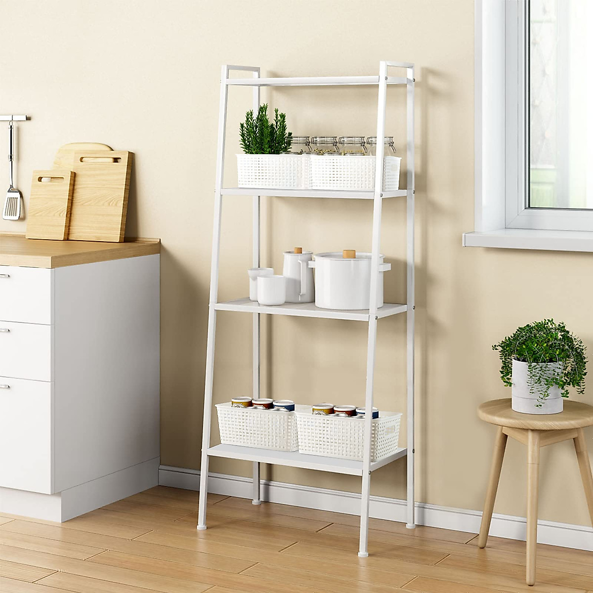 AREYZIN Plastic Storage Baskets With Lid Organizing Container Lidded Knit Storage Organizer Bins for Shelves Drawers Desktop Closet Playroom Classroom Office, White, 6 Pack