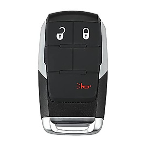 X AUTOHAUX Replacement Keyless Entry Remote Car Key Fob GQ4-76T 433Mhz for Ram 2500 3500 4500 5500 2019 2020 2021 3 Buttons with Door Key