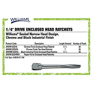 Williams M-52EHA Enclosed Head Ratchet 1/4-Inch