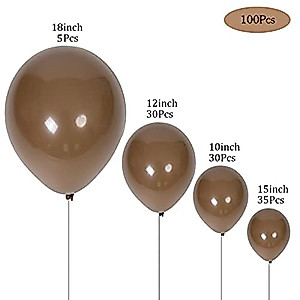 100pcs Brown Balloons 18 inch +12 inch +10 inch +5 inch Latex Party Coffee Balloon Birthday Balloons Baby Shower Decorations Wedding Balloons bulk