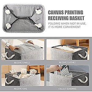 MUBAIMY Organizing Fabric Storage Basket Box for Shelves, Nursery, Decorative Baskets(Solid Grey-2 Pack, Small-12.2 * 8.3 * 5.1inches)