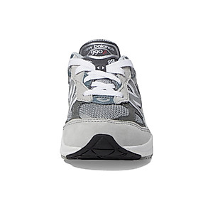 New Balance Boy's 990 V6 Lace-up Sneaker, Grey/Silver, 6 big kid