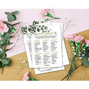 OZTEMETY Bridal Shower Games - Greenery Engagement Party Game Cards For Wedding, Bachelorette Party - Bridal Shower Decorations, 30 Cards(011)