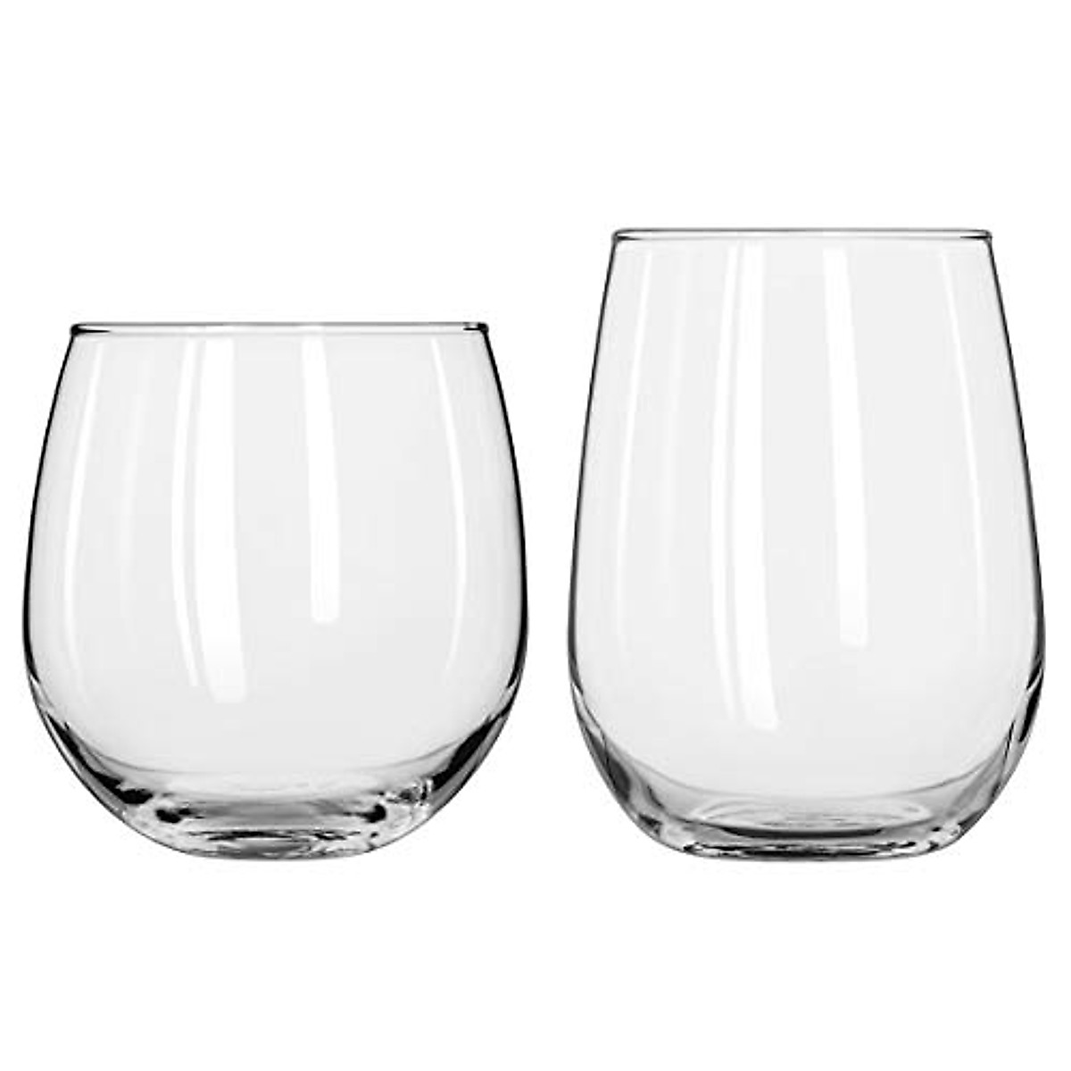 Libbey Stemless 12-Piece Wine Glass Party Set for Red and White Wines
