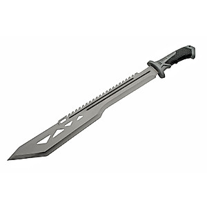 Artist Unknown 25" Silver Macho Outdoor Machete with Sheath, Gray