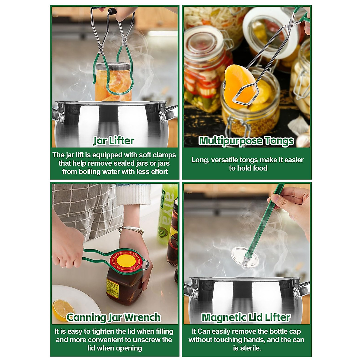 19PCS Canning Supplies Starter Kit, Kalolary Kitchen Canning Tools Canning Essentials Kit Home Canning Equipment Kit with Canning Rack Canning Tong Funnel Jar Lifter for Canned Fruit Vegetables Pickle