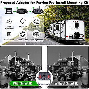 LeeKooLuu Wireless Backup Camera for RV HD 1080P 7 Inch Touch Button Monitor High-Speed Rear View System Compatible RVs Trailers Trucks 5th Wheel DIY Grid Lines F06