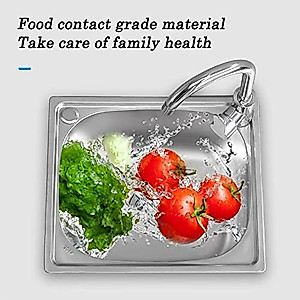 Stainless Steel Small Sink Kitchen Basin With Stand, Home Simple Laundry Sink With Faucet, Ready Practical Freestanding Vanity Multipurpose Sink, Commercial Sink For Laundry/Backyard/Garage (Size