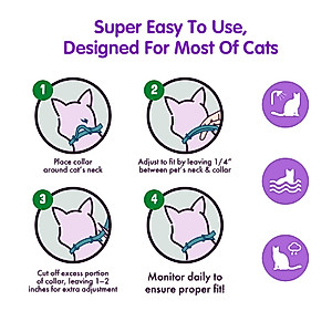 4 Pack Cats Calming Collar, Cat Anxiety Relief with Pheromones, Waterproof Calm Collar Size Up to 15 Inches (4 Pack Cats Collar+4 Pendants)