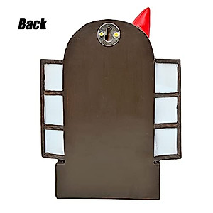 Go Away Rude Middle Finger Gnomes Statue Whimsical Grumpy Fantasy Naughty Gnome Figurine Flipping Off Guests Ceramic Resin Angry Dwarfs Fairy Garden Guardian Home Wall Tree Hanging Decor