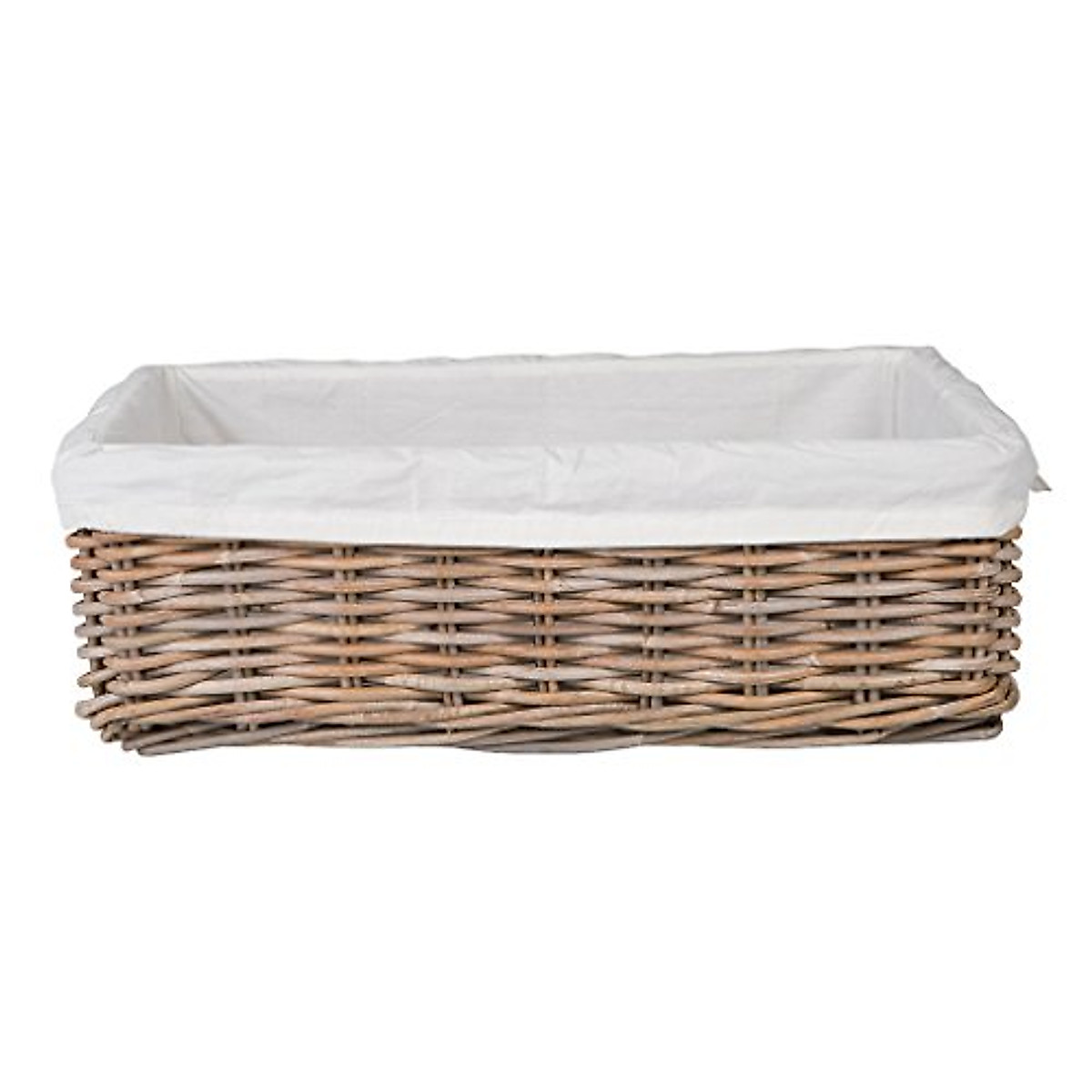 Kouboo Kobo Rattan Shelf, Underbed Removable Liner, Gray, Large Size Decorative Storage Basket