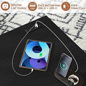 Tangkula L-Shaped Computer Desk with Power Outlets, 95” Long 2-Person Desk with Monitor Shelf, Modern Corner Desk Gaming Table with USB Ports for Home Office