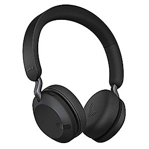 Jabra Elite 45h, Titanium Black – On-Ear Wireless Headphones with Up to 50 Hours of Battery Life, Superior Sound with Advanced 40mm Speakers – Compact, Foldable & Lightweight Design (Renewed)
