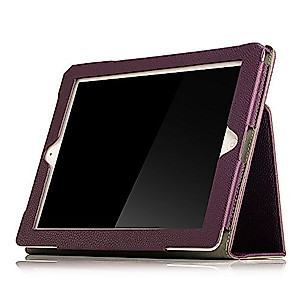RUBAN Folio Case for iPad 4th Generation/iPad 3rd Gen (2012 Model), iPad 2 (2011 Model) 9.7 inch Tablet - [Corner Protection] Slim Fit Smart Stand Protective Cover Auto Sleep/Wake, Purple