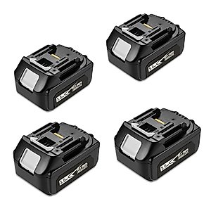 2Packs Upgraded 5.0Ah 18V BL1850B with LED Replacement Lithium-ion Battery Compatible with Makita 18 Volt Battery for Compatible Makita 18V Lithium-Ion Cordless Power Tools (4)