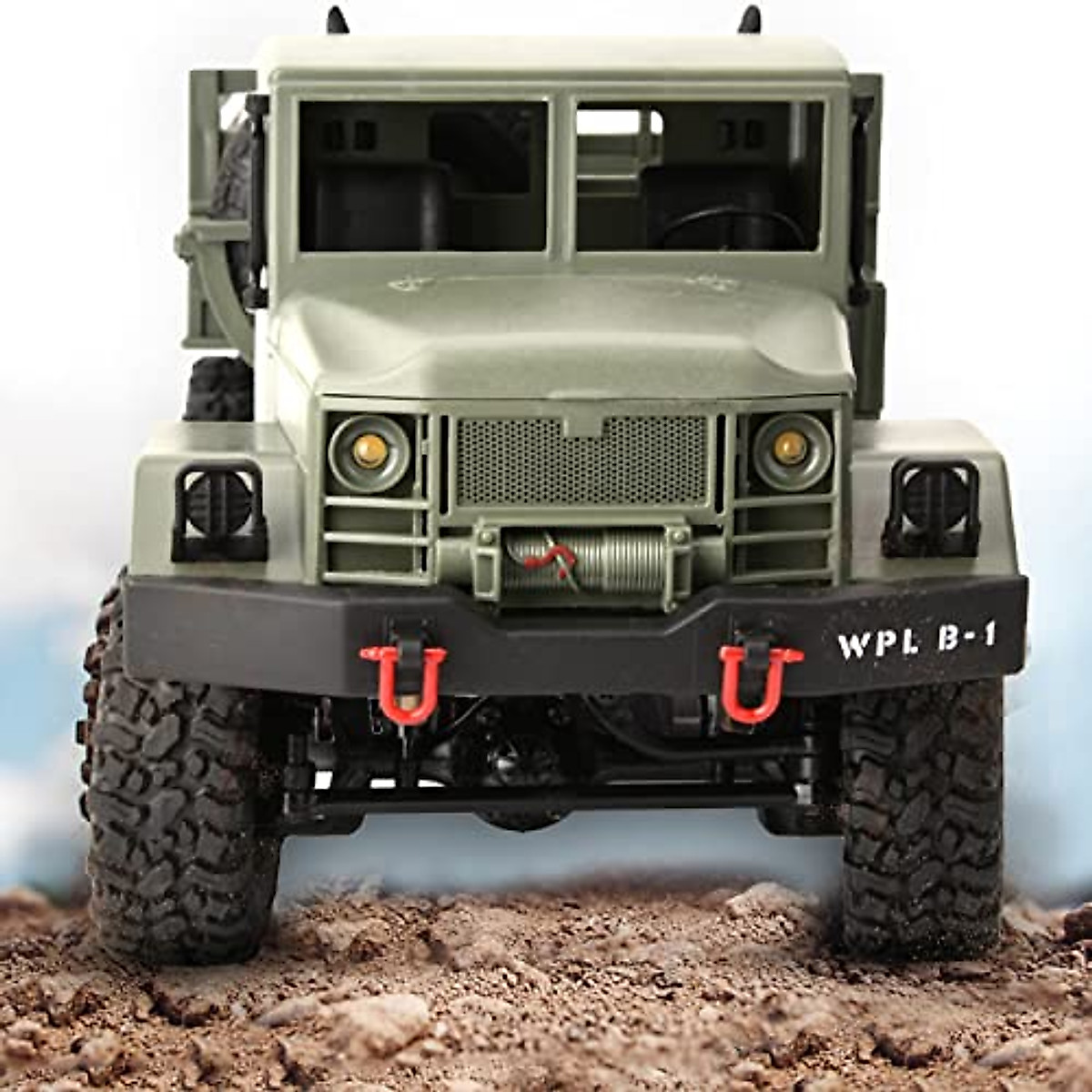 RiToEasysports RC Military Truck, 2.4Ghz 6WD Off Road Remote Control Car Toy Anti Interference RC Army Cars Ideal Kids Adults (OD Green)