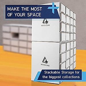 Invested Alliance 16 Trading Card Storage Boxes | Baseball / Sports Card Storage Organizer for TCG, MTG. Baseball, NBA, and Football Cards Box. Magic Card Storage Box.