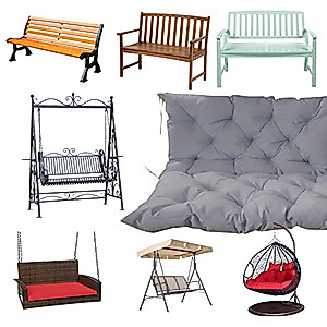 Vikmkm Swing Replacement Seat Cushions, Waterproof Outside Bench Cushion with Backrest, 2/3 Seater Pad for Patio Backyard Porch Garden Outdoor Furniture Cushions