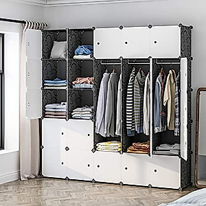 KOUSI Large Cube Storage -14"x18" Depth (25 Cubes) Organizer Shelves Clothes Dresser Closet Storage Organizer Cabinet Shelving Bookshelf Toy Organizer,70"x18"x70"