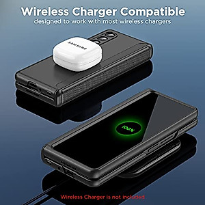 MAKAVO Slim Thin Z Fold 3 Case with Hinge Coverage, Screen Protector, Matte Hard Shockproof Full Body Protection Phone Cover for Samsung Galaxy Z Fold 3 5G (Black)