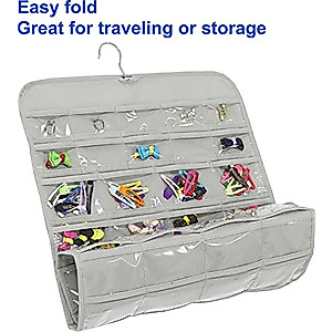 Simple Houseware Hanging Jewelry Organizer 80 Pocket, Grey