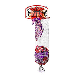 Bundaloo Slam Dunk Basketball Hamper - Over The Door 2 In 1 Hanging Basketball Hoop Or Laundry Hamper Boys & Girls Room Decor - Fun Gift