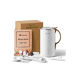 MOKKOM Nut Milk Maker, Automatic Almond Milk Machine for Homemade Plant-Based Milk, Oats, Soy, Dairy Free Beverages, 20 oz Soy Milk Maker with Delay Start/Keep Warm/Self-Clean/Boiling, Pearl White
