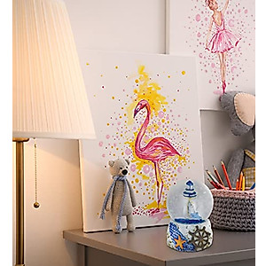 Puzzled Resin Seashell with Blue Lighthouse Snow Globe (65mm), 3.5 Inch Figurine Intricate & Meticulous Detailing Art Handcrafted Tabletop Centerpiece Accent Nautical Ocean Sea Life Theme Home Décor