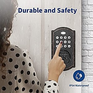 WiFi Smart Lock, Keyless Entry Door Lock with Remote Unlock, Easy to Install, Electronic Deadbolt with Voice Control, Security Door Lock Great for Front Door Home Use