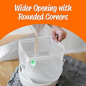 Pro Quality Nut Milk Bag - XL12"X12" Bags - Commercial Grade Reusable All Purpose Food Strainer - Food Grade BPA-Free Ultra Strong Fine Nylon Mesh - Almond Milk, Juices, Cold Brew Recipes Videos -1