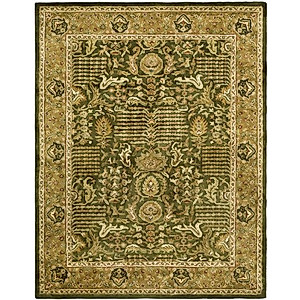 SAFAVIEH Classic Collection 8'3" x 11' Light Green / Gold CL764B Handmade Traditional Oriental Premium Wool Area Rug