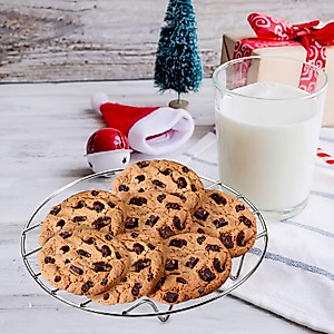 3 Pieces Air Fryer Rack Cooking Steaming Cooling Racks Kitchen Multi-Purpose 304 Stainless Steel Round Rack W Stand Holder Cookware for Air Fryer Pot Pressure Cooker Canning (7 Inch)