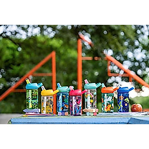 CamelBak Eddy+ 14 oz Kids Water Bottle with Tritan Renew – Straw Top, Leak-Proof When Closed, Building Rocks