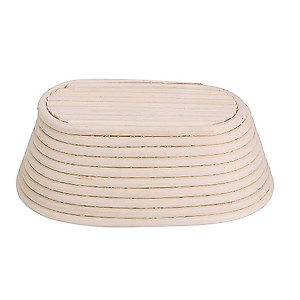 Asixx Cane Proofing Basket, Handmade Unbleached Cane Banneton Proofing Basket Dough Bread Baking Kit Kitchen Storage Rack Banneton Basket (21 * 14 * 8cm)