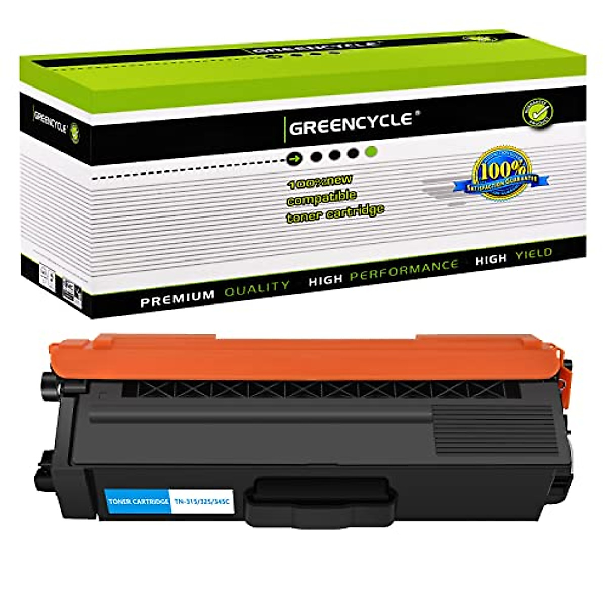 greencycle High Yield 3500 Pages Toner Cartridge Replacement Compatible for Brother TN315 TN-315 TN315C HL-4150cdn HL-4570cdw HL-4570cdwt MFC-9460cdn MFC-9560cdw MFC-9970cdw Printer (1 Cyan)