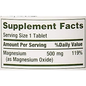 Nature's Bounty Magnesium 500 mg Tablets 100 Ea