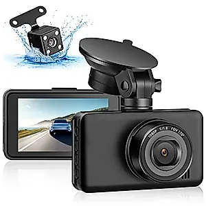 Dash Cam Front and Rear with WiFi, 1080P FHD Dash Camera for Cars, Dual Dashcam with 3 Inch Display, Super Night Vision, 170° Wide Angle, G-Sensor, Loop Recording, Parking Monitor, Support 128GB Max