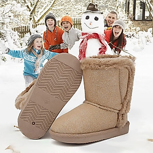 CIOR Toddler Snow Boots for Girls Boys Winter Warm Kids Boots Outdoor Shoes U121ELTX01-T.Khaki-21