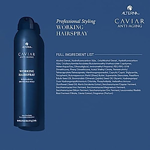 Alterna Caviar Anti-Aging Professional Styling Working Hair Spray | Ultra-dry, Brushable | Helps Control Frizz & Adds Shine | Sulfate Free | Nutmeg