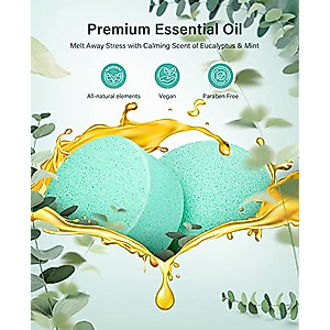 POPCHOSE Shower Steamers Aromatherapy - 15 Pack Eucalyptus Mint Shower Tablets Stress Relaxation Self-Care Shower Bombs with Essential Oils, Quick Relief Nasal Congestion Gifts for Women & Men