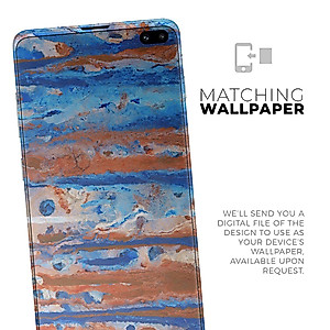 DesignSkinz Abstract Wet Paint Rustic Blue Protective Vinyl Decal Wrap Skin Cover Compatible with The Samsung Galaxy S20 (Screen Trim & Back Glass Skin)