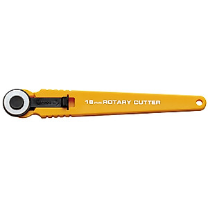 OLFA 18mm Quick-Change Rotary Cutter (RTY-4) - Rotary Fabric Cutter w/Blade Cover for Quilting, Sewing, Crafts, Scrapbooking, Replacement Blade RB18-2