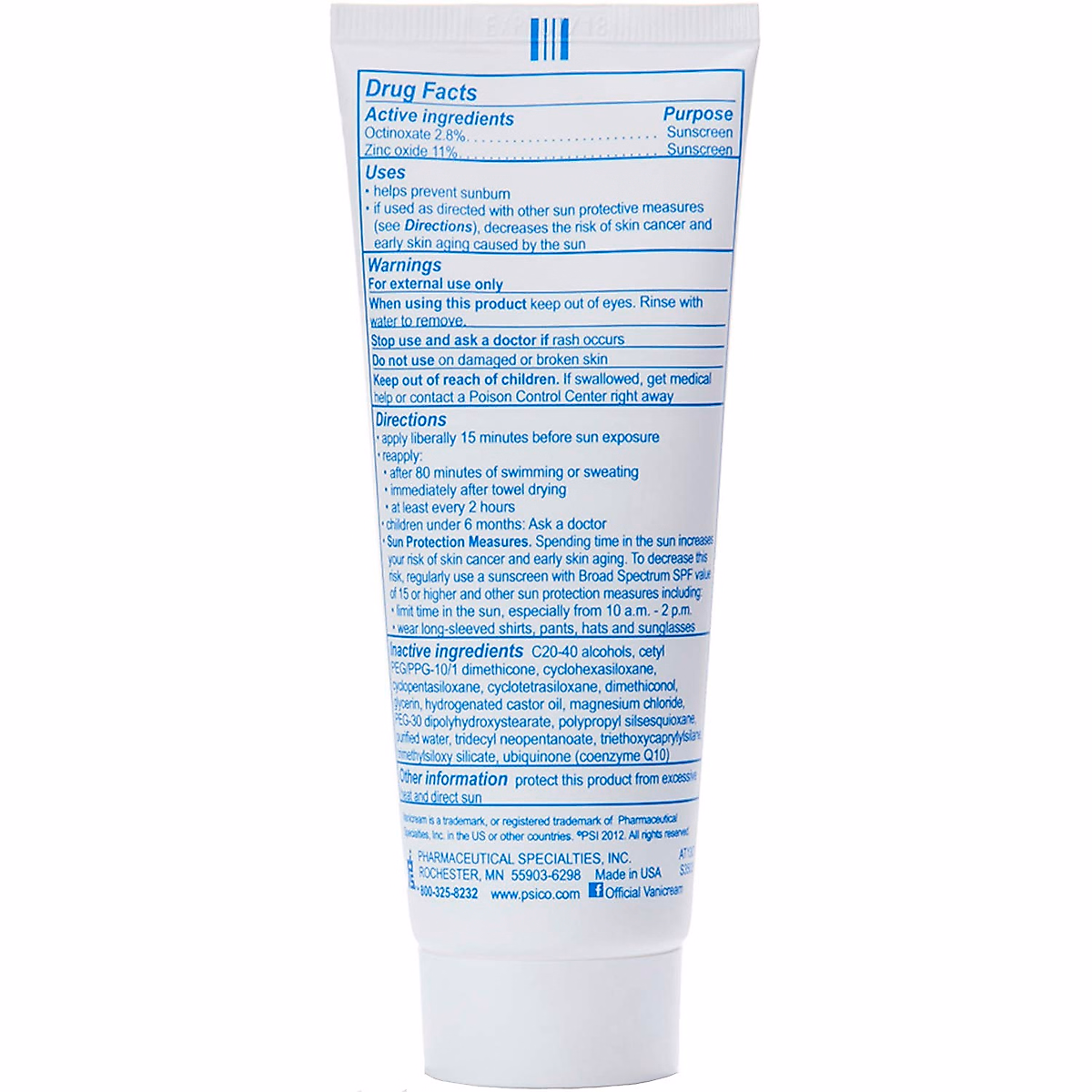 Vanicream SPF 35 Sunscreen Sport, Unscented, 8 oz (Pack of 2)