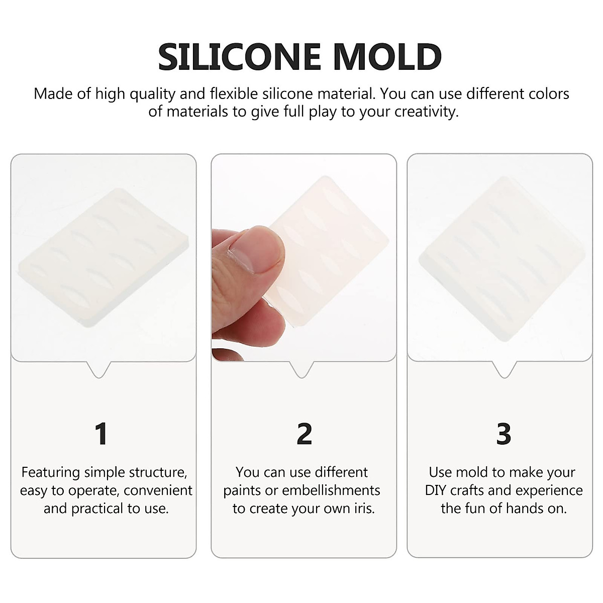 EXCEART 5 Pcs Eye Mold epoxy Eyeball bistuit Eyeball Silicone Chocolate DIY Epoxy Resin Bread Holiday Casting Silicone Baby Dolls Doll Eyes Cookie Jelly Crystal sd Doll White