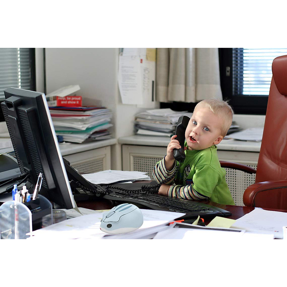 2.4GHz Wireless Mouse Cute Hamster Shape Less Noice Portable Mobile Optical 1200DPI USB Mice Cordless Mouse for PC Laptop Computer Notebook MacBook Kids Girl Men Women Mom Dad Gift (Blue)