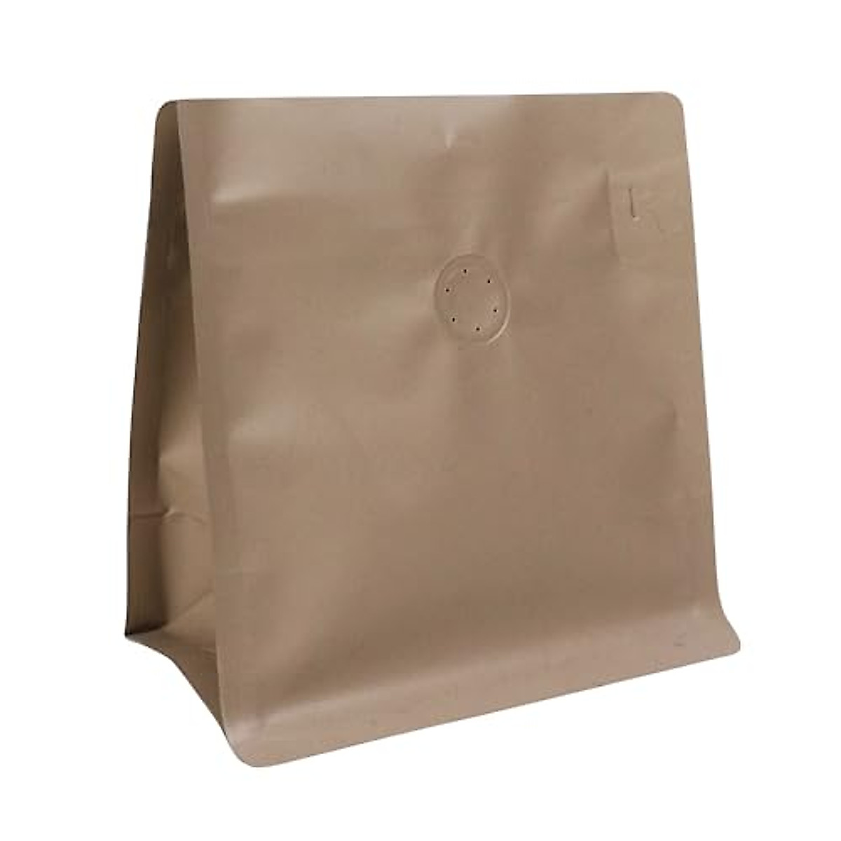 BAAGGNAA 150 Pack High Barrier Stand-Up Coffee Bean Bags with Vented Valve Matte Metallic Ziplock Heat-Sealable & Resealable Solid Color Pouches (Square,5.3 * 5.5 inch,1/4 lb,Light Brown)