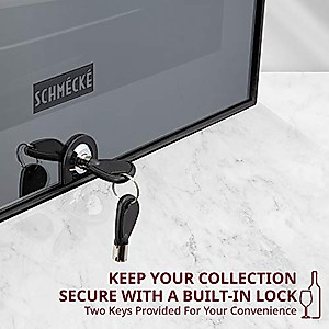 Schmecke 12 Bottle Compressor Wine Cooler Refrigerator w/Lock | Large Freestanding Wine Cellar | 41f-64f Digital Temperature Control Wine Fridge For Red, White, Champagne or Sparkling Wine - Black