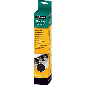 Fellowes Binding Combs Plastic Black 3/4 Inch 25 Pack (52509)