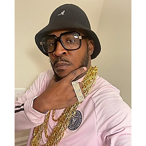 TUOKAY Long 18k Gold Rope Chain for 80s and 90s Rapper Costume Faux Gold Rope Chain 30" 12mm Thick Big Chunky Hip Hop Gold Chains Long