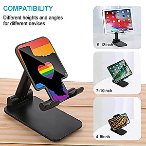 Texas Map LGBT Gay Pride Funny Foldable Desktop Cell Phone Holder Portable Adjustable Stand Desk Accessories